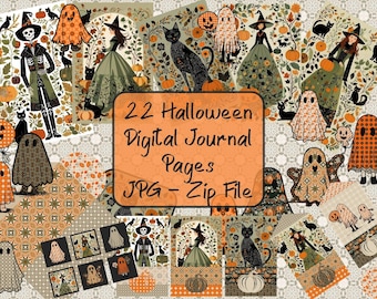 Halloween Digital Paper Ghost Scrapbook Paper Spider Paper - Etsy