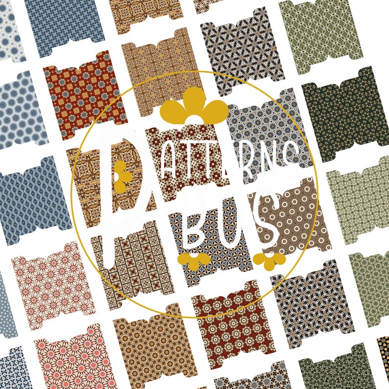 Printable Tabs in 108 Colourful Patterns for Bullet Journal, Patterned ...