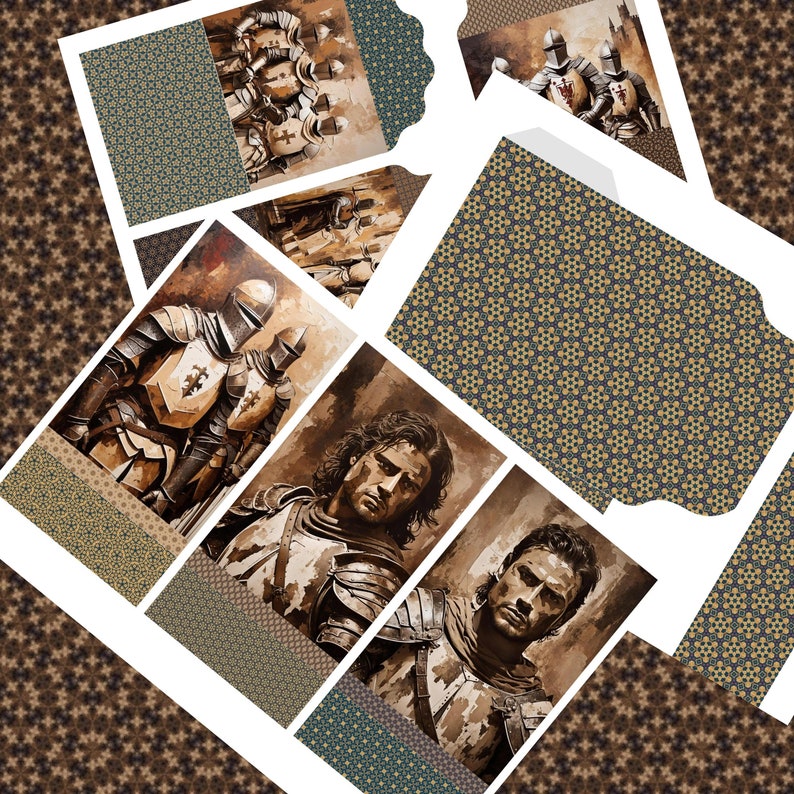 Printable Medieval Junk Journal Kit With Ephemera Templar Medieval ...