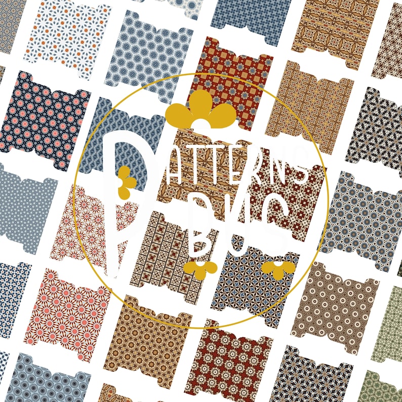 Printable Tabs in 108 Colourful Patterns for Bullet Journal, Patterned ...