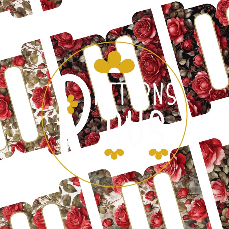 Printable Tabs for Bullet Journal, Red Roses Tab for Planner ...