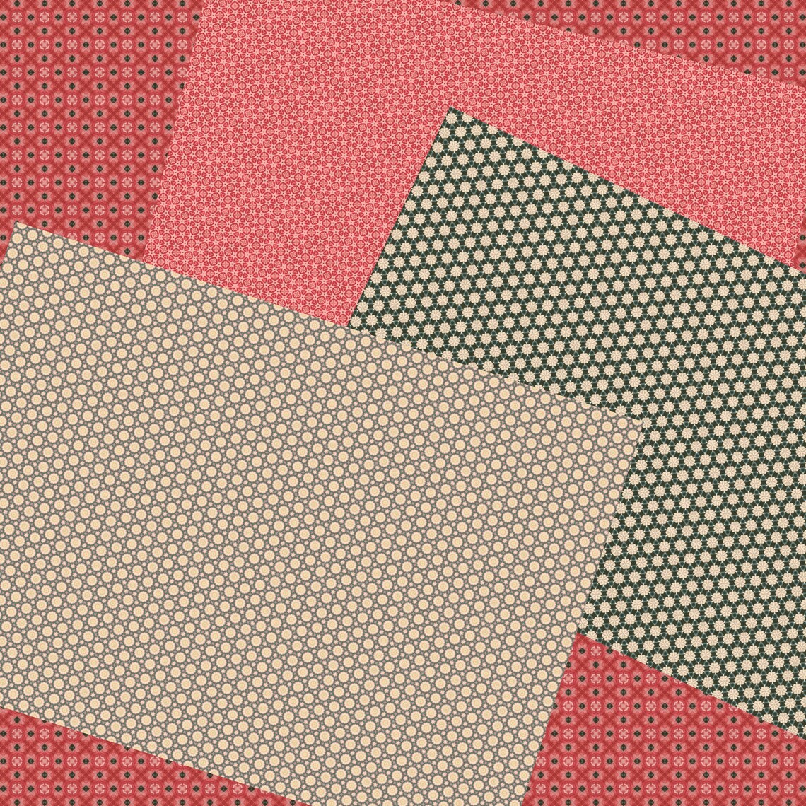 Printable Digital Paper Shabby Rose, Floral and Complementary ...