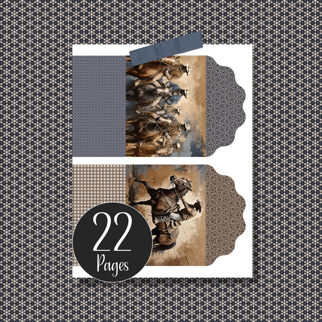 Western Cowboy Envelopes Digital Paper Cut-outs Wild West Junk Journal ...