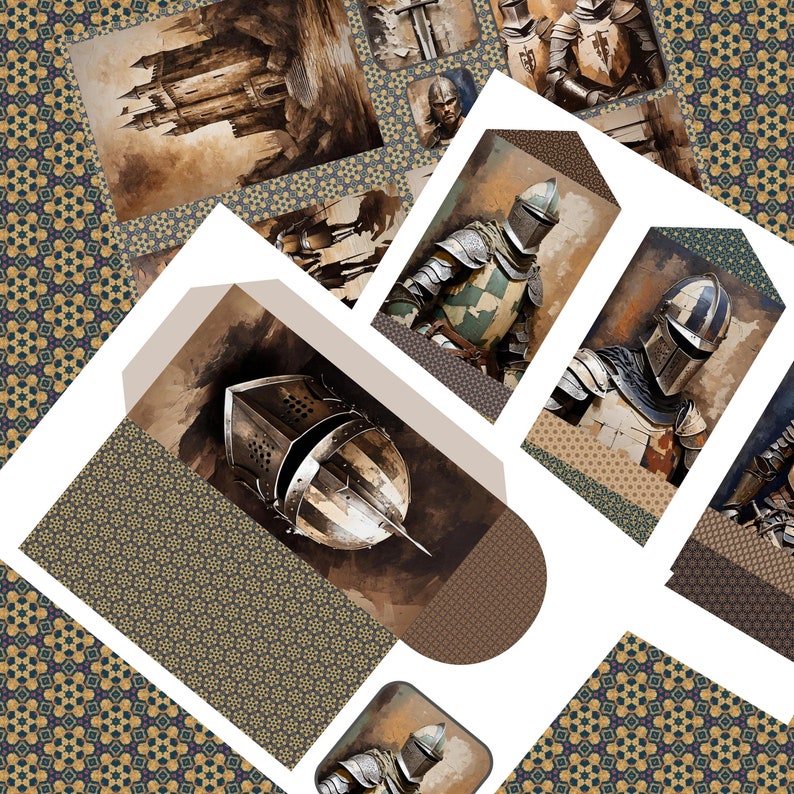 Printable Medieval Junk Journal Kit With Ephemera Templar Medieval ...