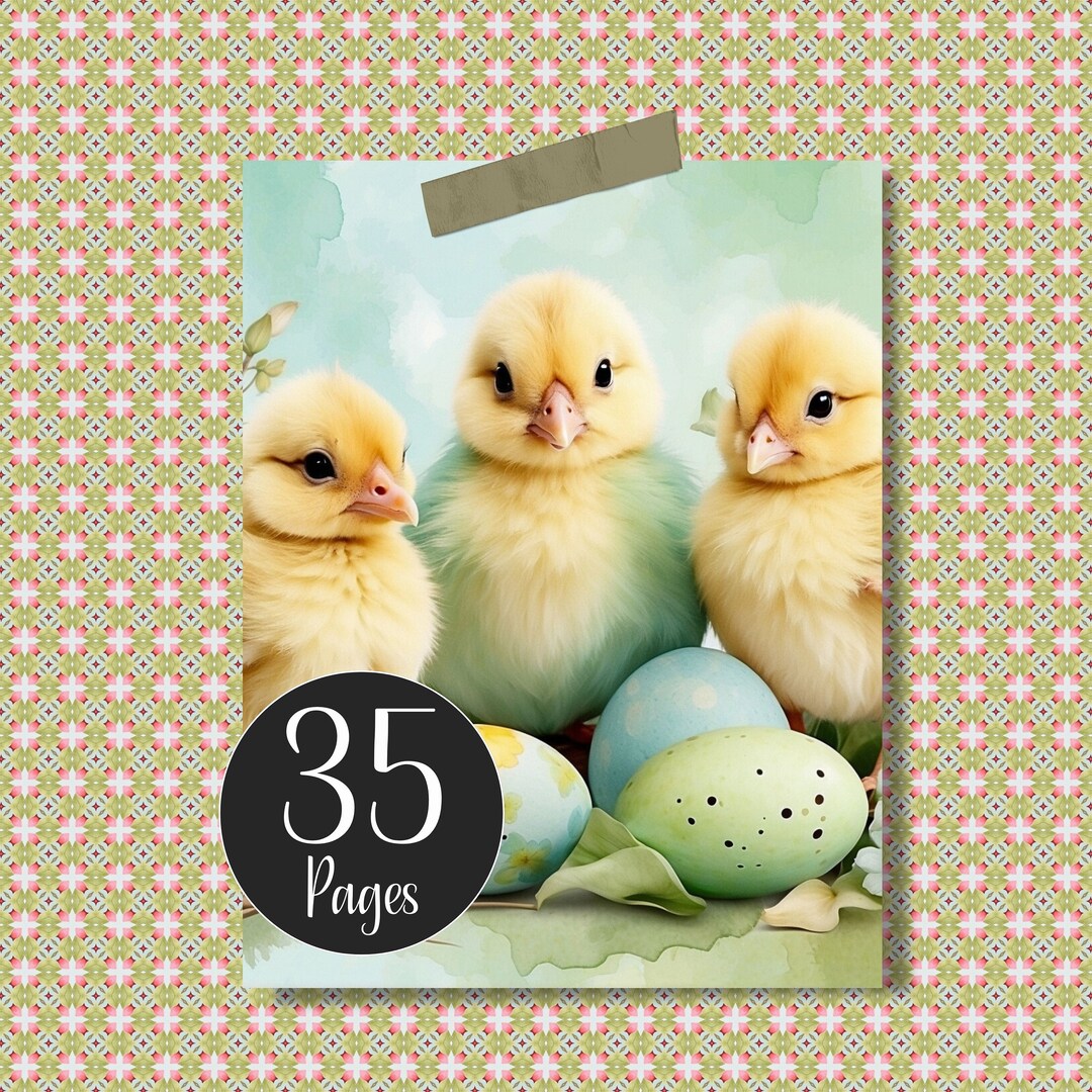 Printable Easter Journal Pages and Journal Cards, Easter Chicks Plus ...