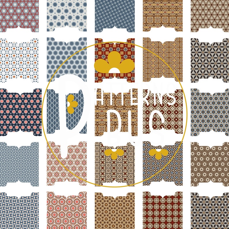 Printable Tabs in 108 Colourful Patterns for Bullet Journal, Patterned ...