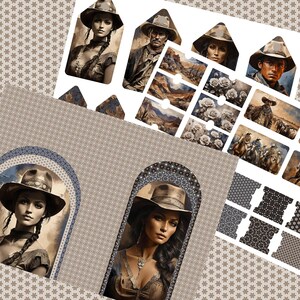 Western Cowboy Ephemera 24 Digital Papers for Wild West Junk Journal ...