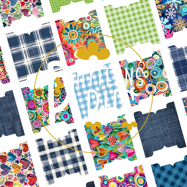 Printable Tabs in 108 Boho Plaid and Denim Patterns for Bullet Journal ...