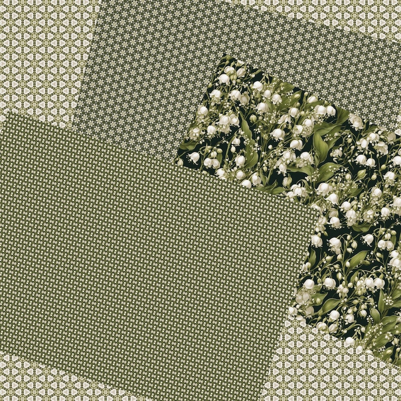 Printable Digital Paper Lily of the Valley, Floral and Complementary ...