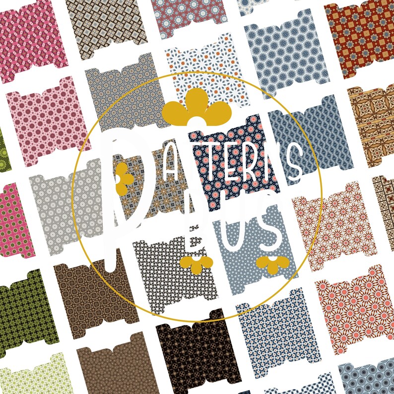 Printable Tabs in 108 Colourful Patterns for Bullet Journal, Patterned ...