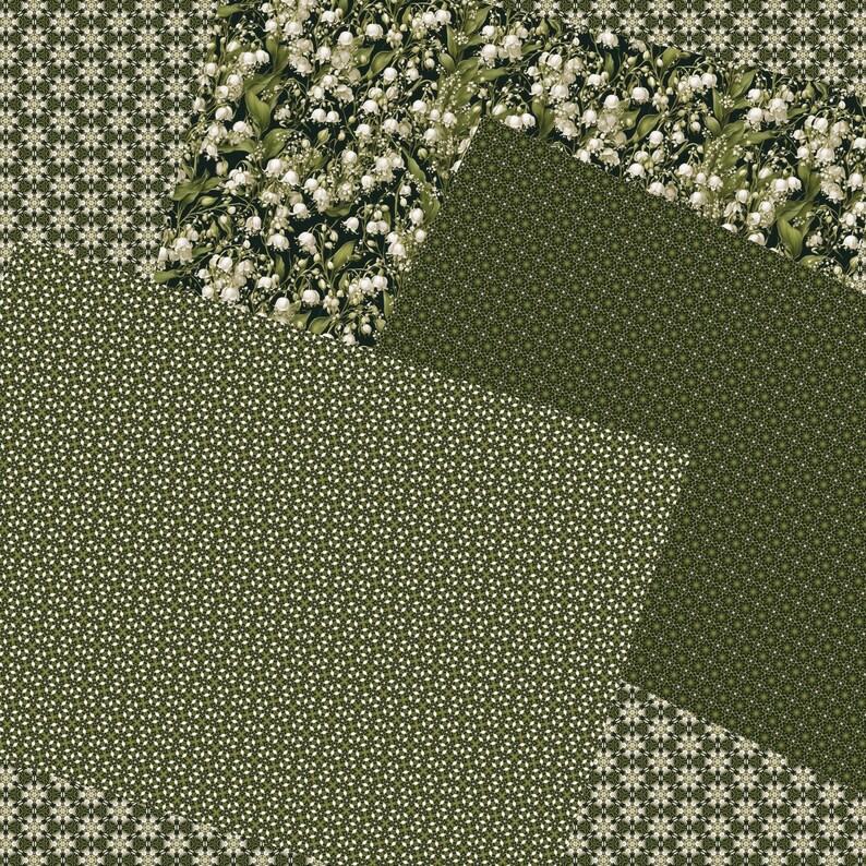 Printable Digital Paper Lily of the Valley, Floral and Complementary ...