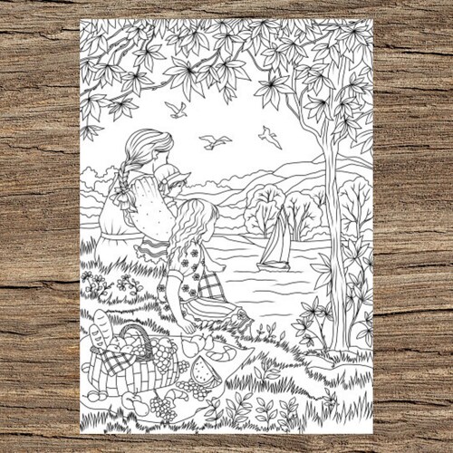 Library Printable Adult Coloring Page From Favoreads - Etsy