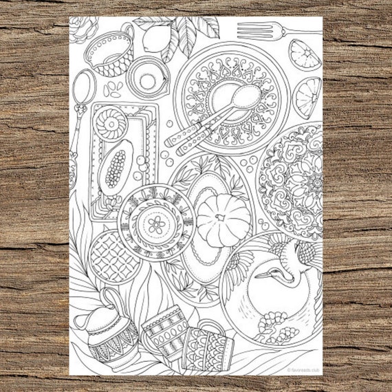 Dish Coloring Page