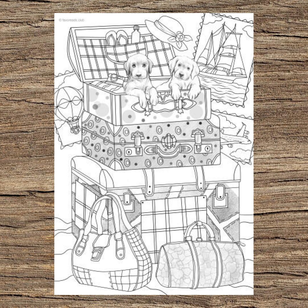 Travelers Printable Adult Coloring Page from Favoreads | Etsy