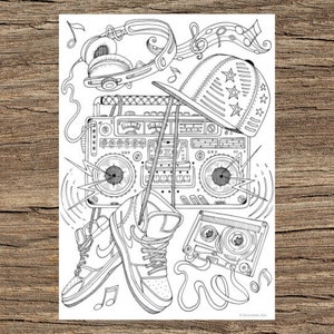 Stereo Printable Adult Coloring Page From Favoreads | Etsy UK