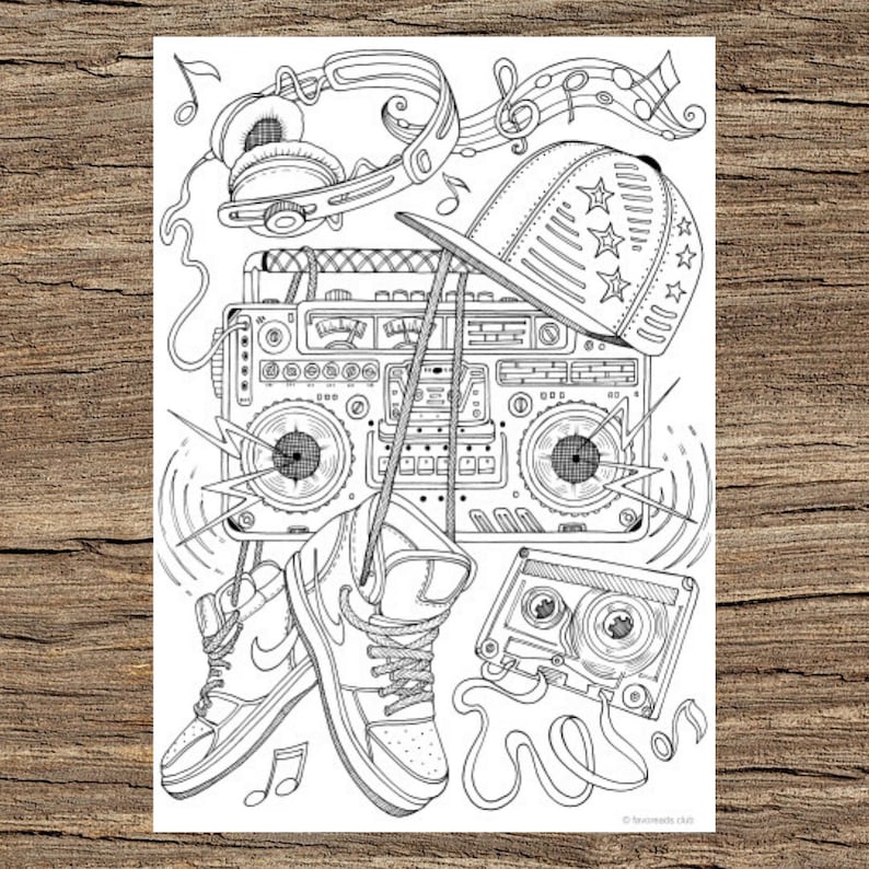 Stereo - Printable Adult Coloring Page From Favoreads (coloring Book ...