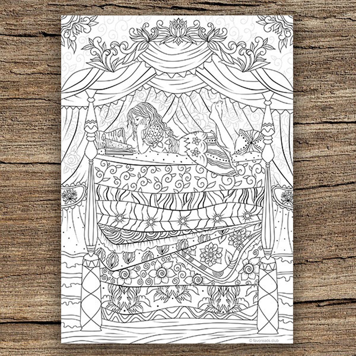 Princess Printable Adult Coloring Page From Favoreads - Etsy