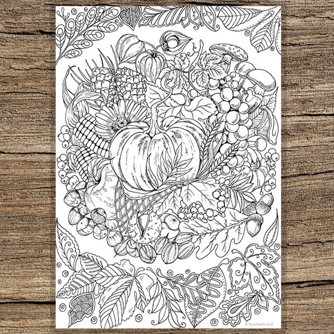 Hello, Autumn - Printable Adult Coloring Page From Favoreads (coloring ...