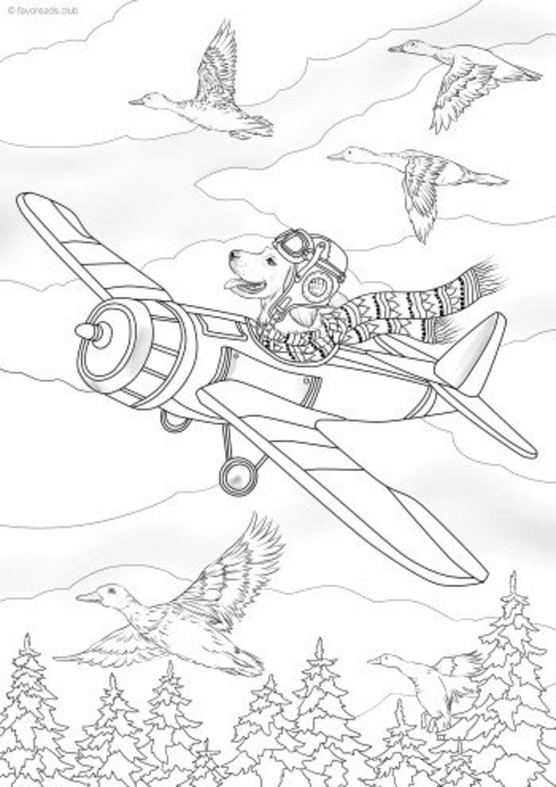 Pilot Printable Adult Coloring Page From Favoreads coloring - Etsy