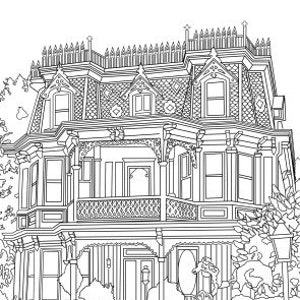 Beautiful Houses Bundle - 10 Printable Adult Coloring Pages From ...