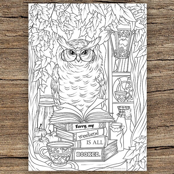Weekend Printable Adult Coloring Page From Favoreads | Etsy