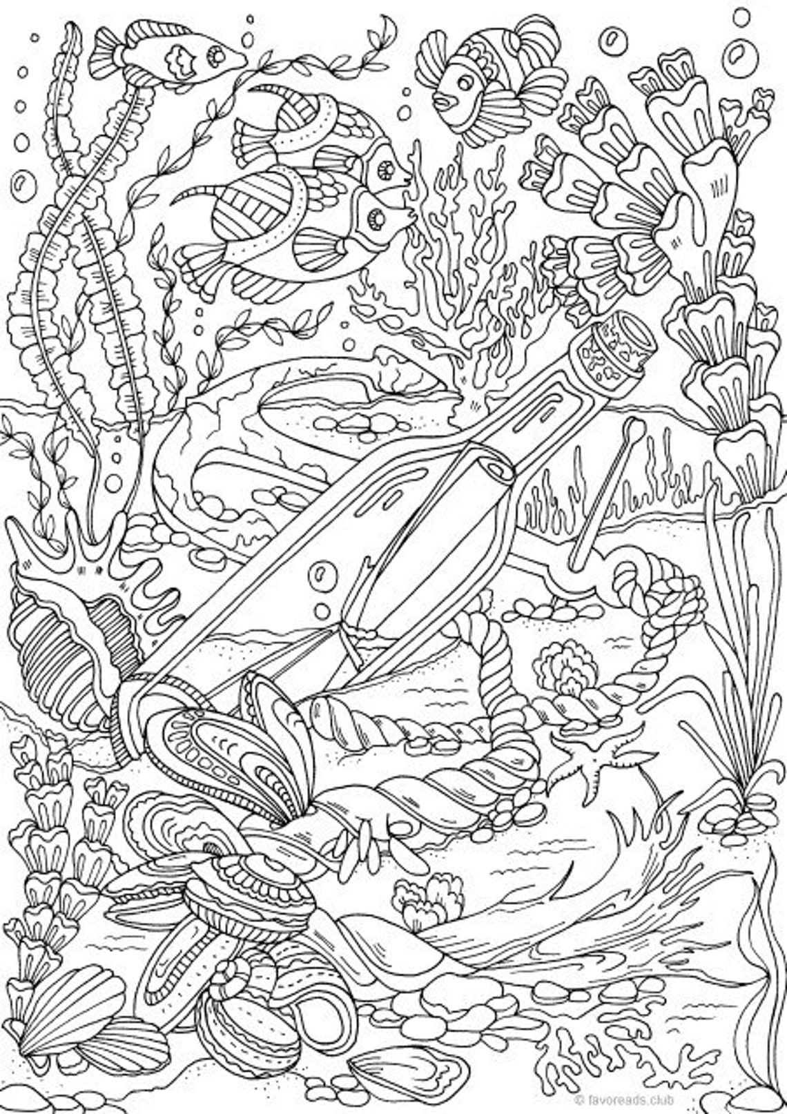 Message Printable Adult Coloring Page From Favoreads - Etsy