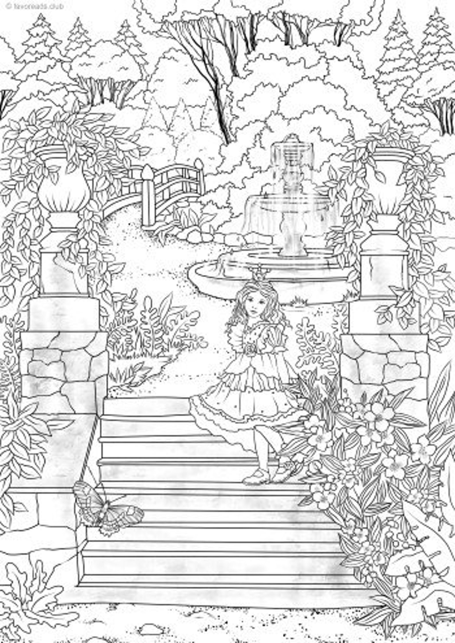 Magic Garden Printable Adult Coloring Page From Favoreads | Etsy