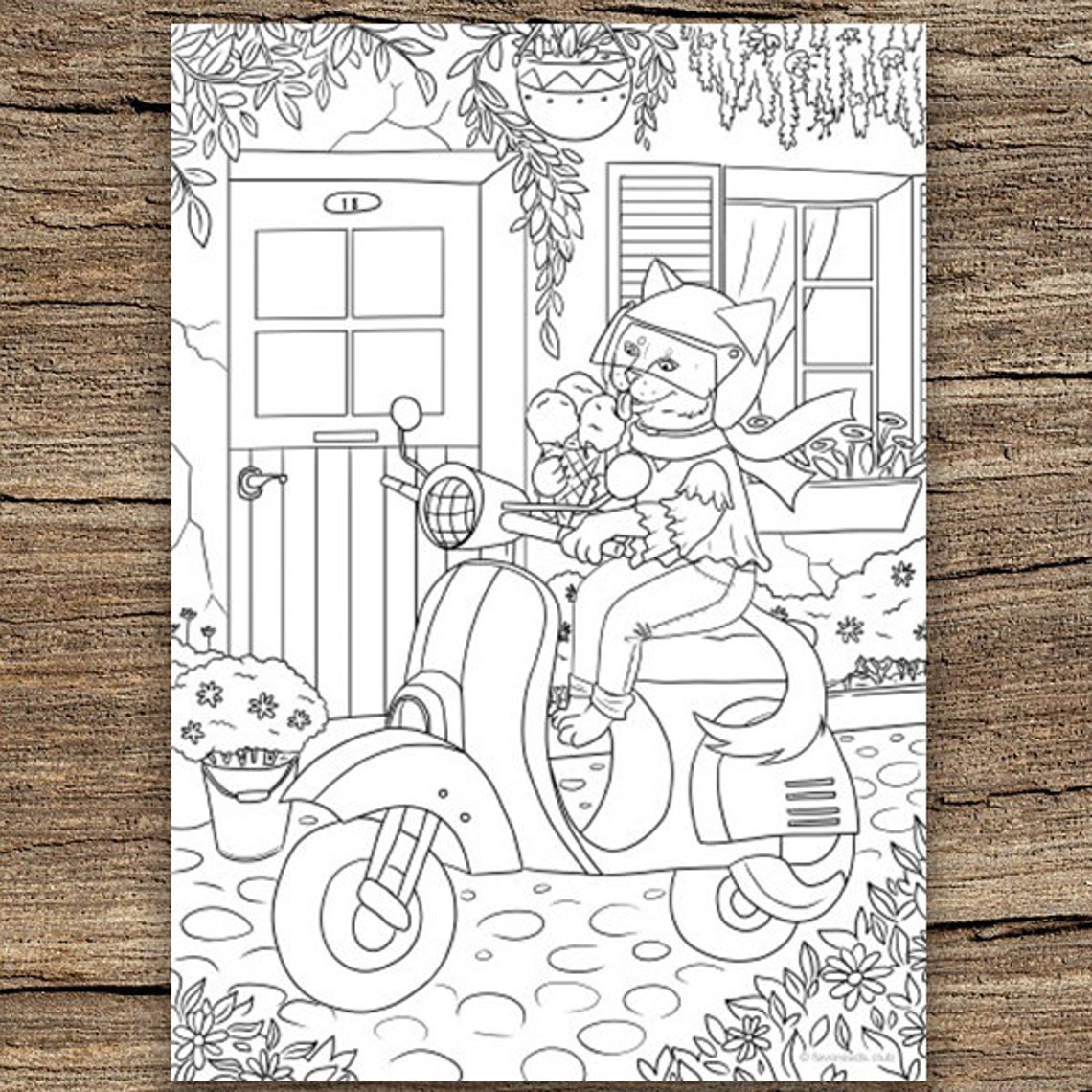 Cute Driver Printable Adult Coloring Page From Favoreads - Etsy