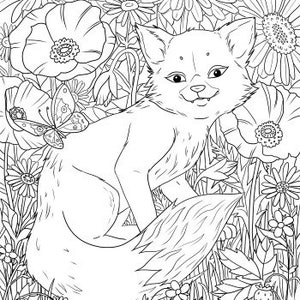 Little Fox - Printable Adult Coloring Page From Favoreads (coloring ...