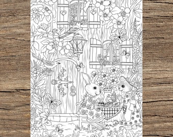 Book Printable Adult Coloring Page From Favoreads coloring | Etsy