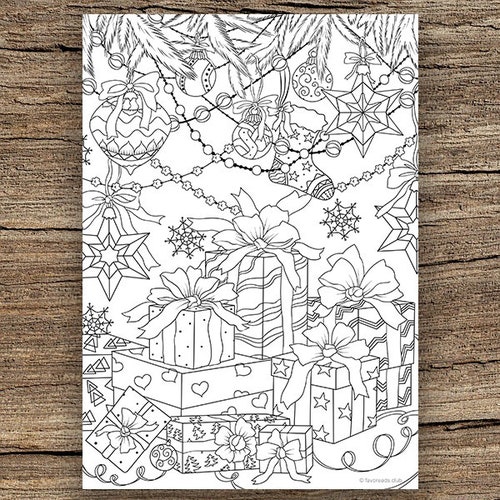 Gifts Printable Adult Coloring Page From Favoreads Coloring - Etsy