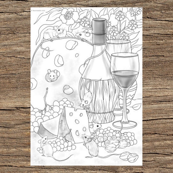 Cheese Printable Adult Coloring Page From Favoreads Coloring - Etsy