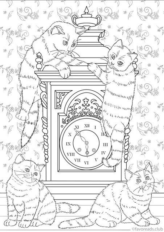 What Time is It Printable Adult Coloring Page From - Etsy New Zealand