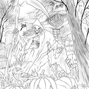 Hell Night - Printable Adult Coloring Page From Favoreads (coloring ...