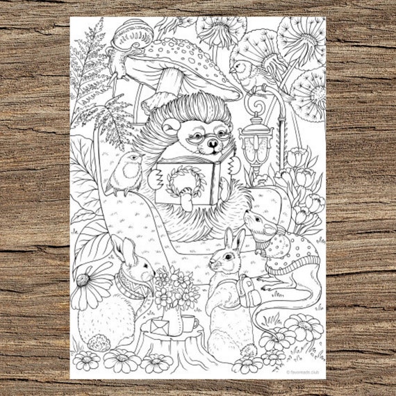 Story Teller Printable Adult Coloring Page From Favoreads - Etsy Canada