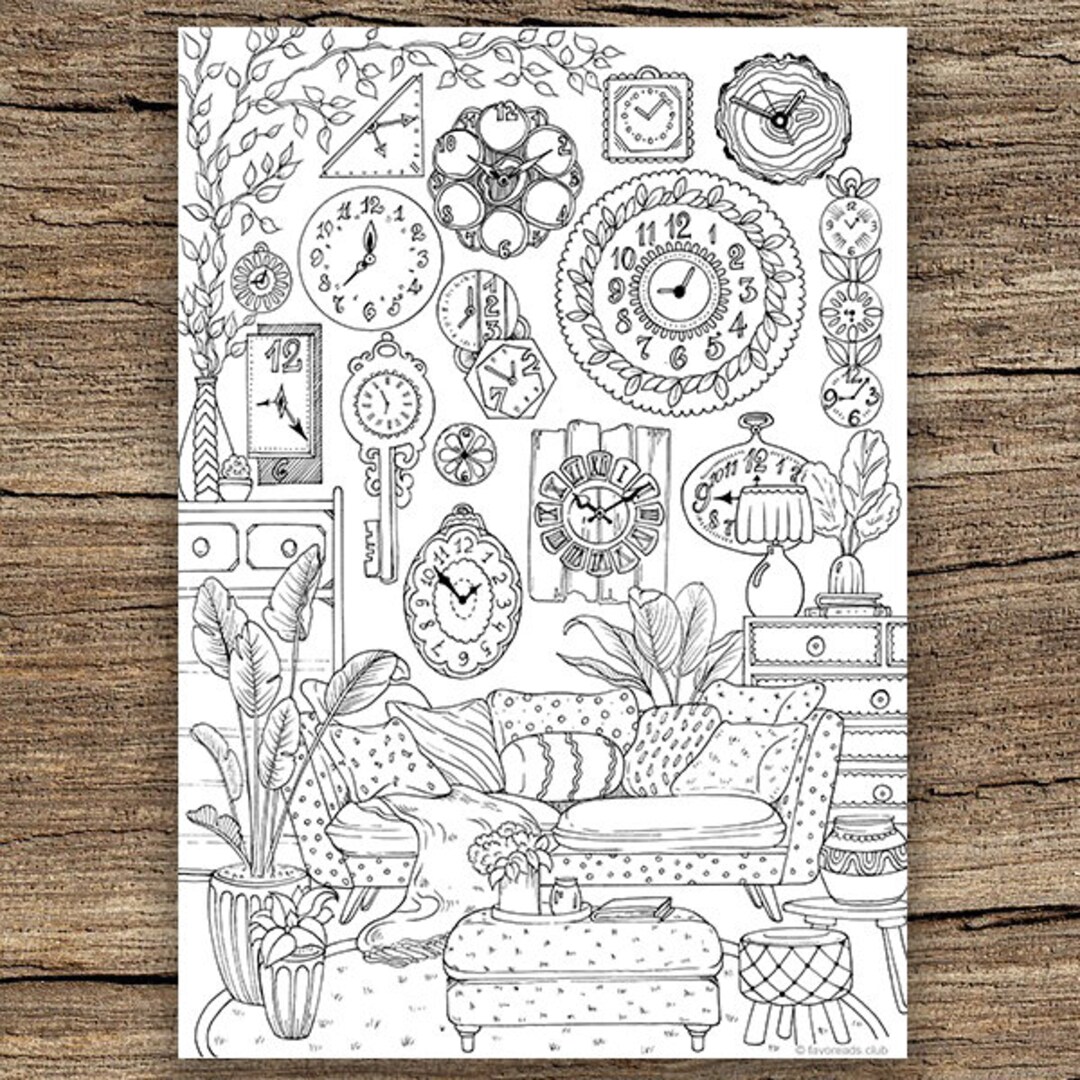 All About Time - Printable Adult Coloring Page From Favoreads (coloring ...