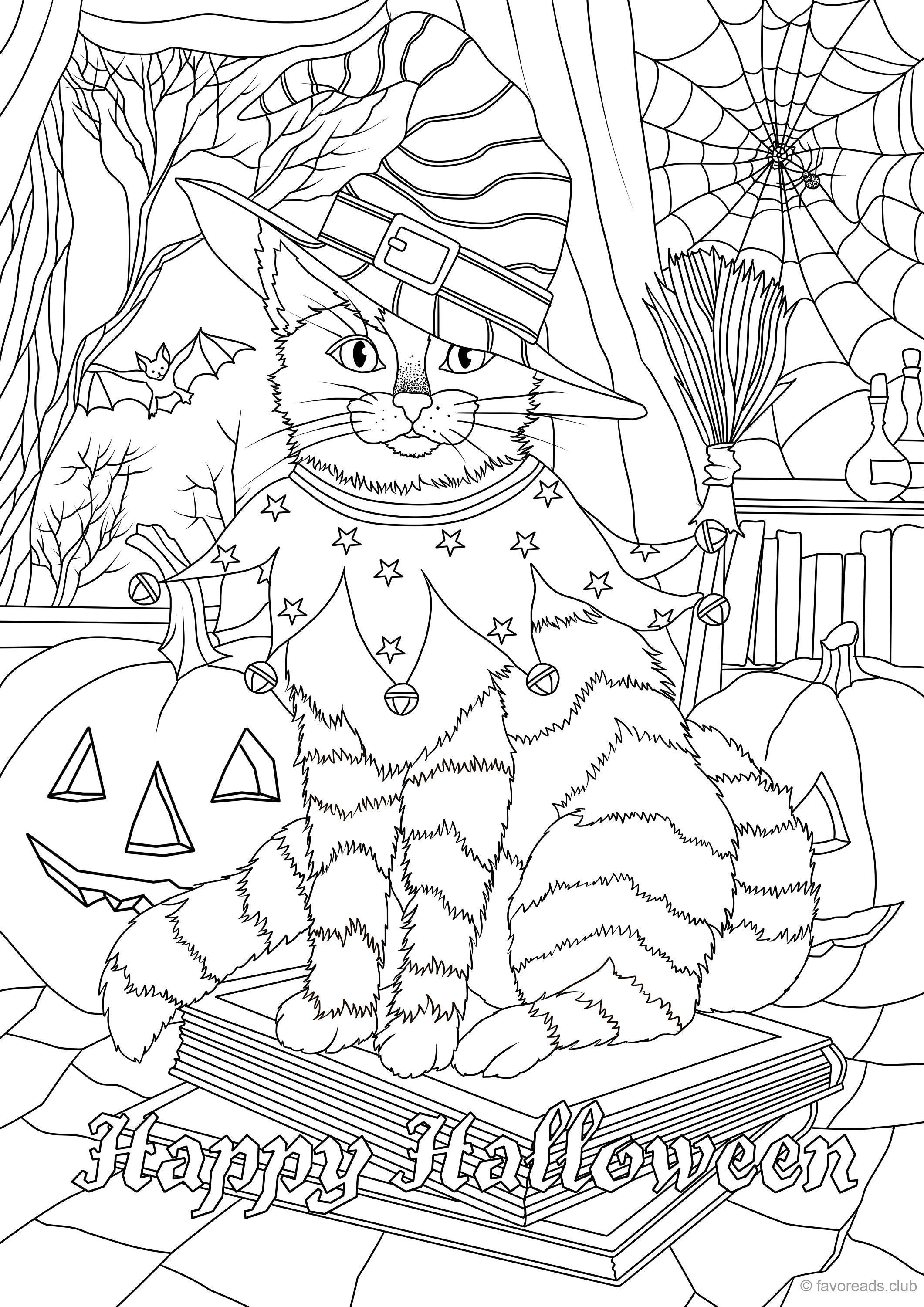 Halloween Bundle 10 Printable Adult Coloring Pages From - Etsy