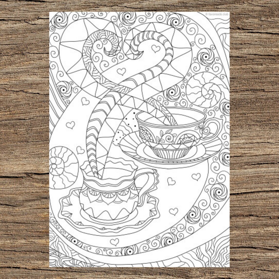 Magical Cups Printable Adult Coloring Page From Favoreads - Etsy
