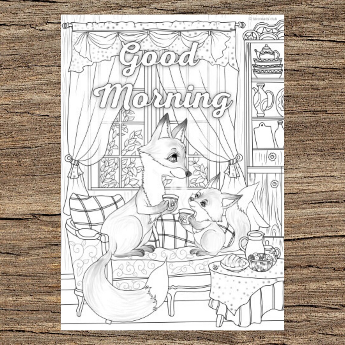 Good Morning Printable Adult Coloring Page From Favoreads - Etsy