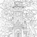 Fortress Printable Adult Coloring Page From Favoreads coloring Book ...