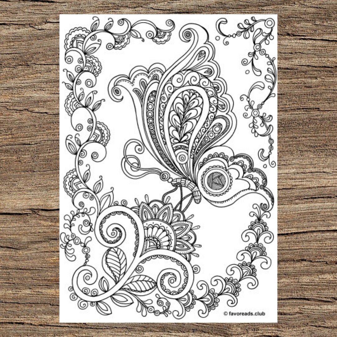 On a Flower - Printable Adult Coloring Page From Favoreads (coloring ...