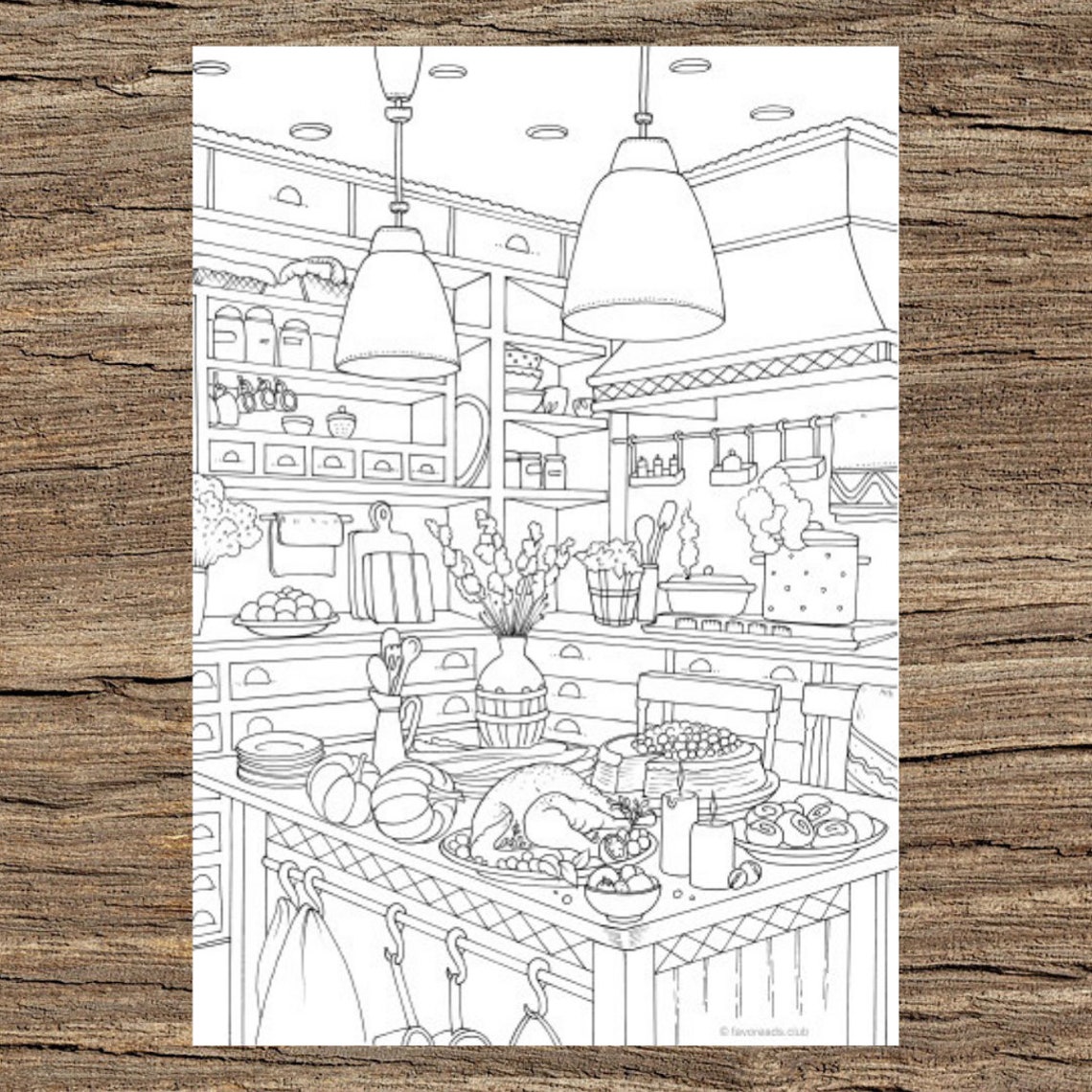 Delicious Foods Printable Adult Coloring Page From Favoreads - Etsy