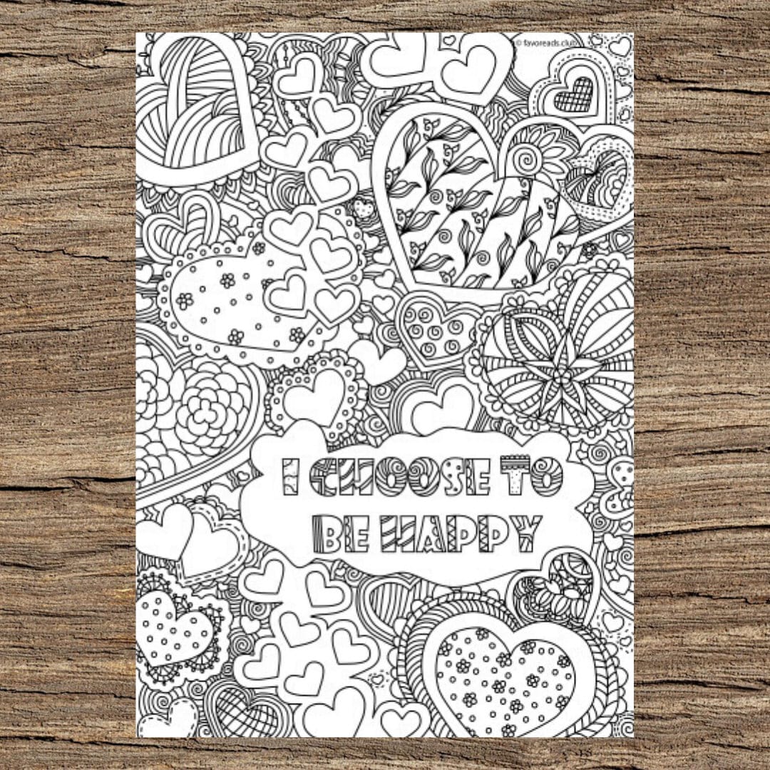 I Choose to Be Happy - Printable Adult Coloring Page From Favoreads ...