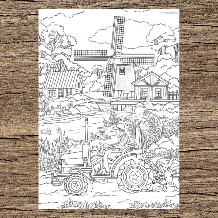 Adult Farm Coloring Pages - Etsy Canada