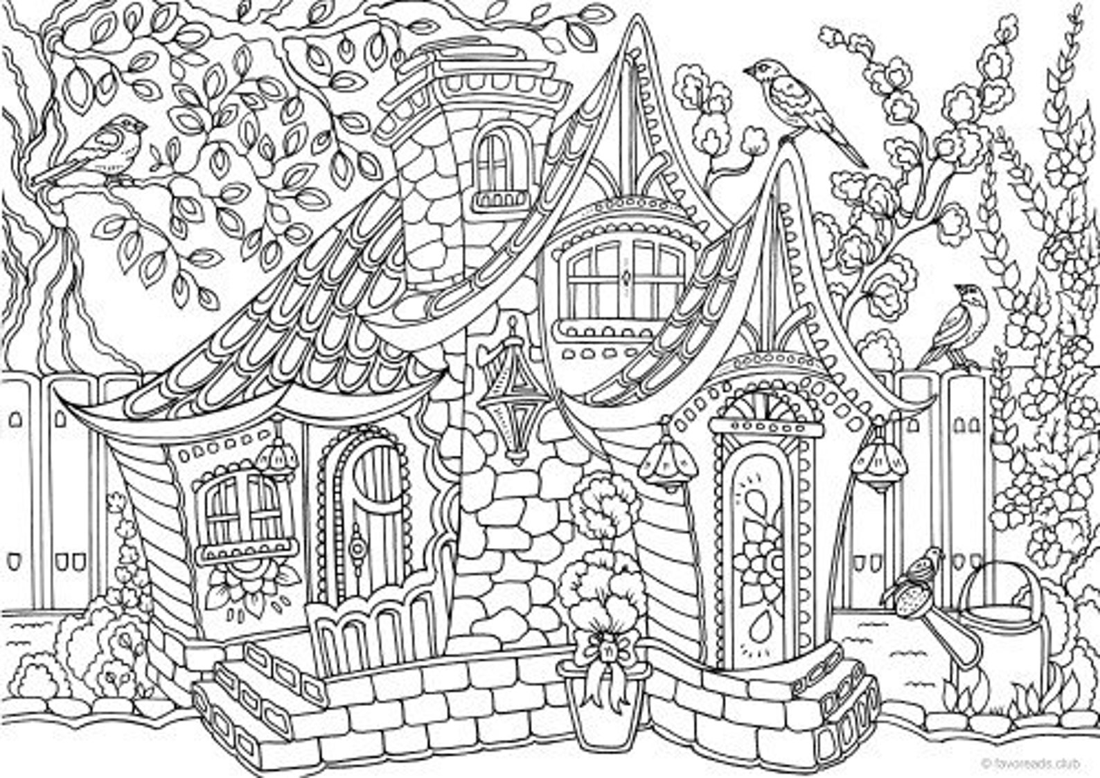 Beautiful Houses Bundle 10 Printable Adult Coloring Pages - Etsy