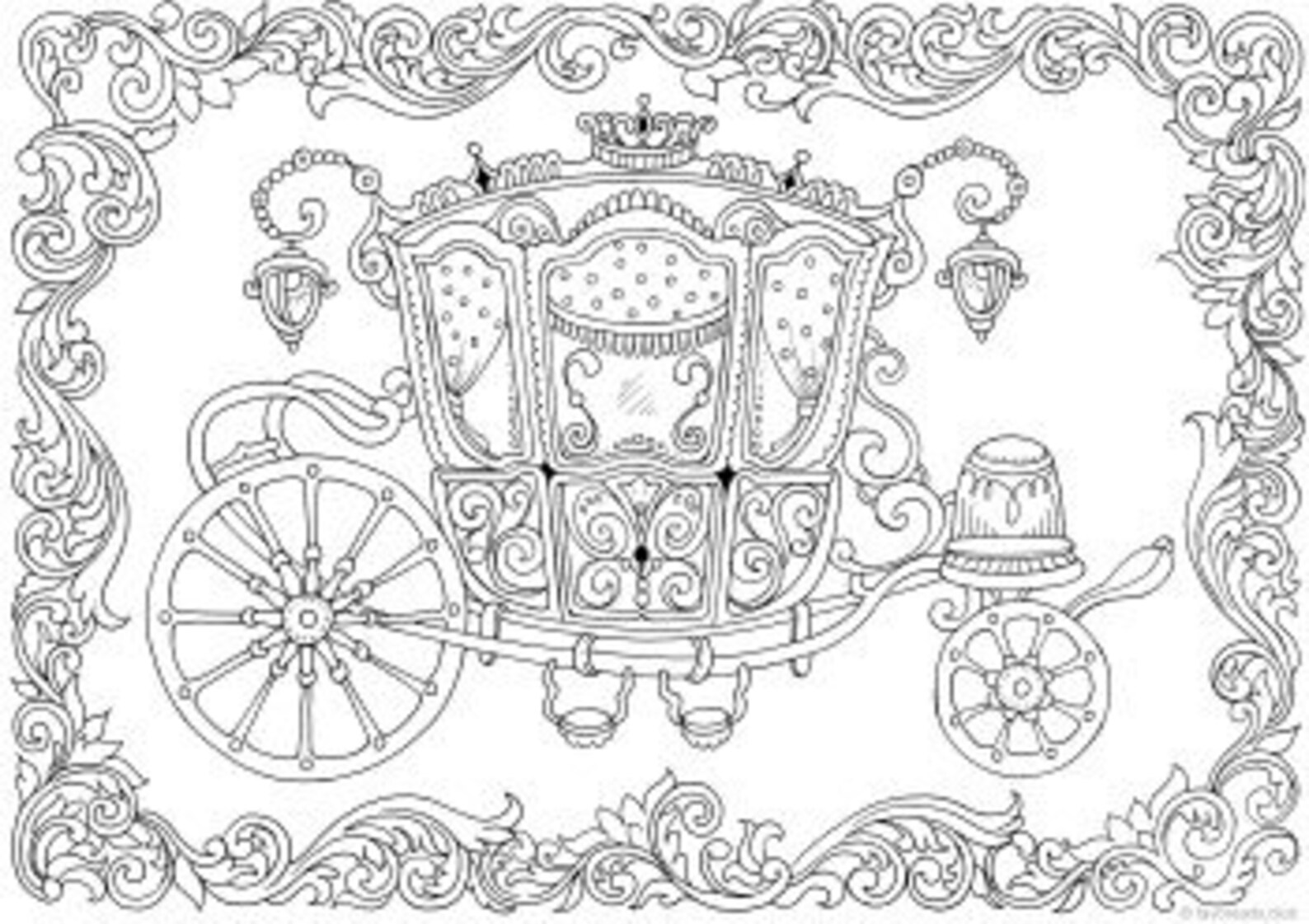 Carriage Printable Adult Coloring Page From Favoreads - Etsy