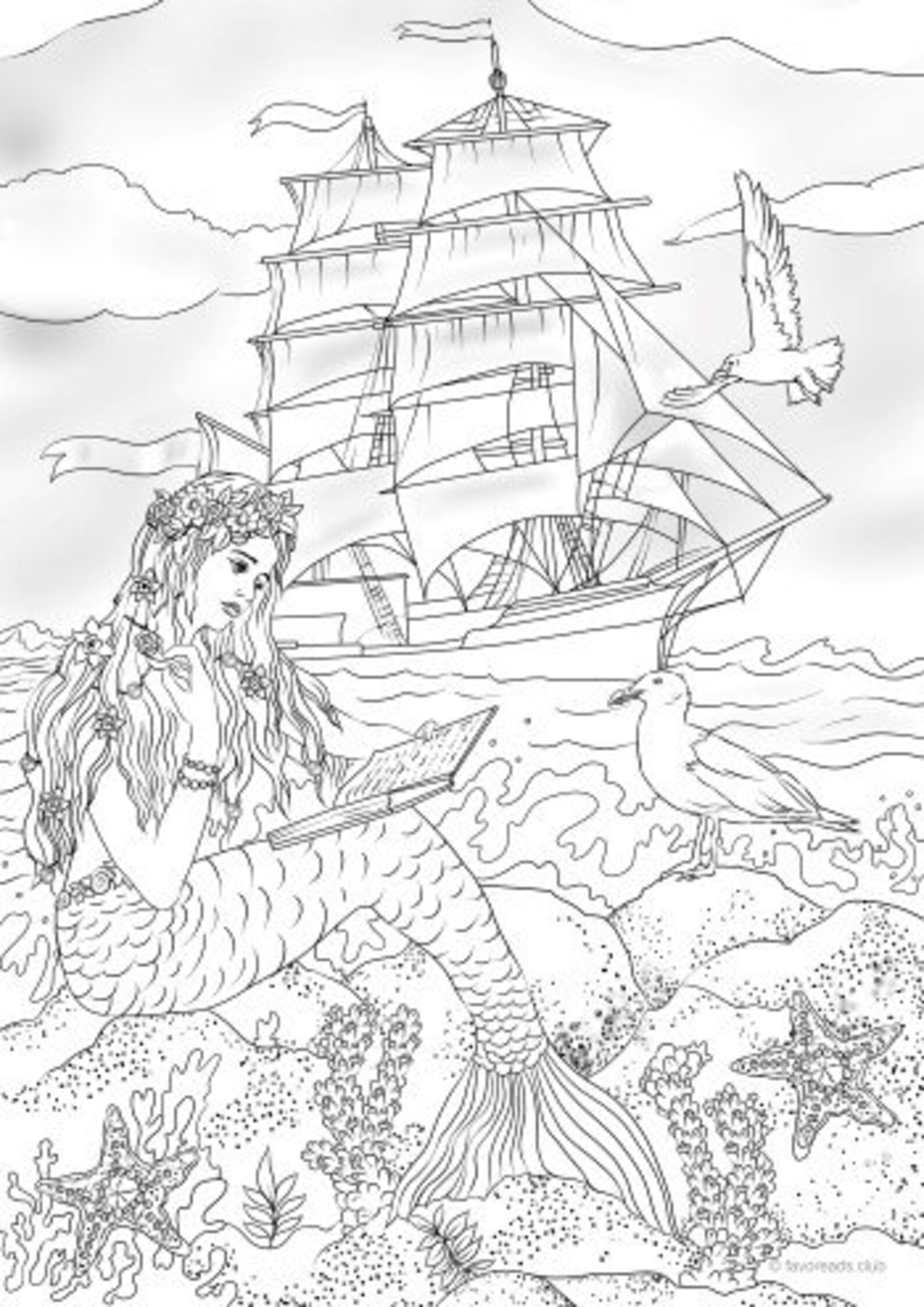 Waiting for a Prince Printable Adult Coloring Page From - Etsy