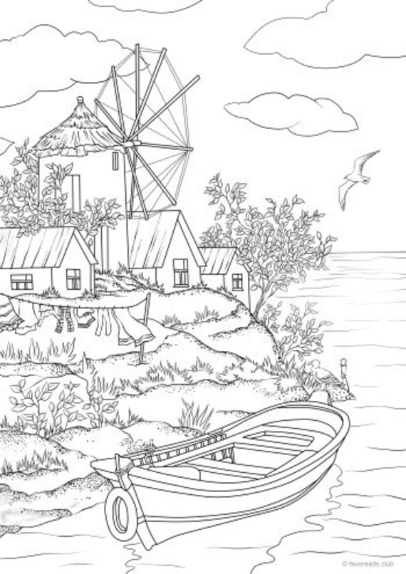 Transportation Scene Coloring Page