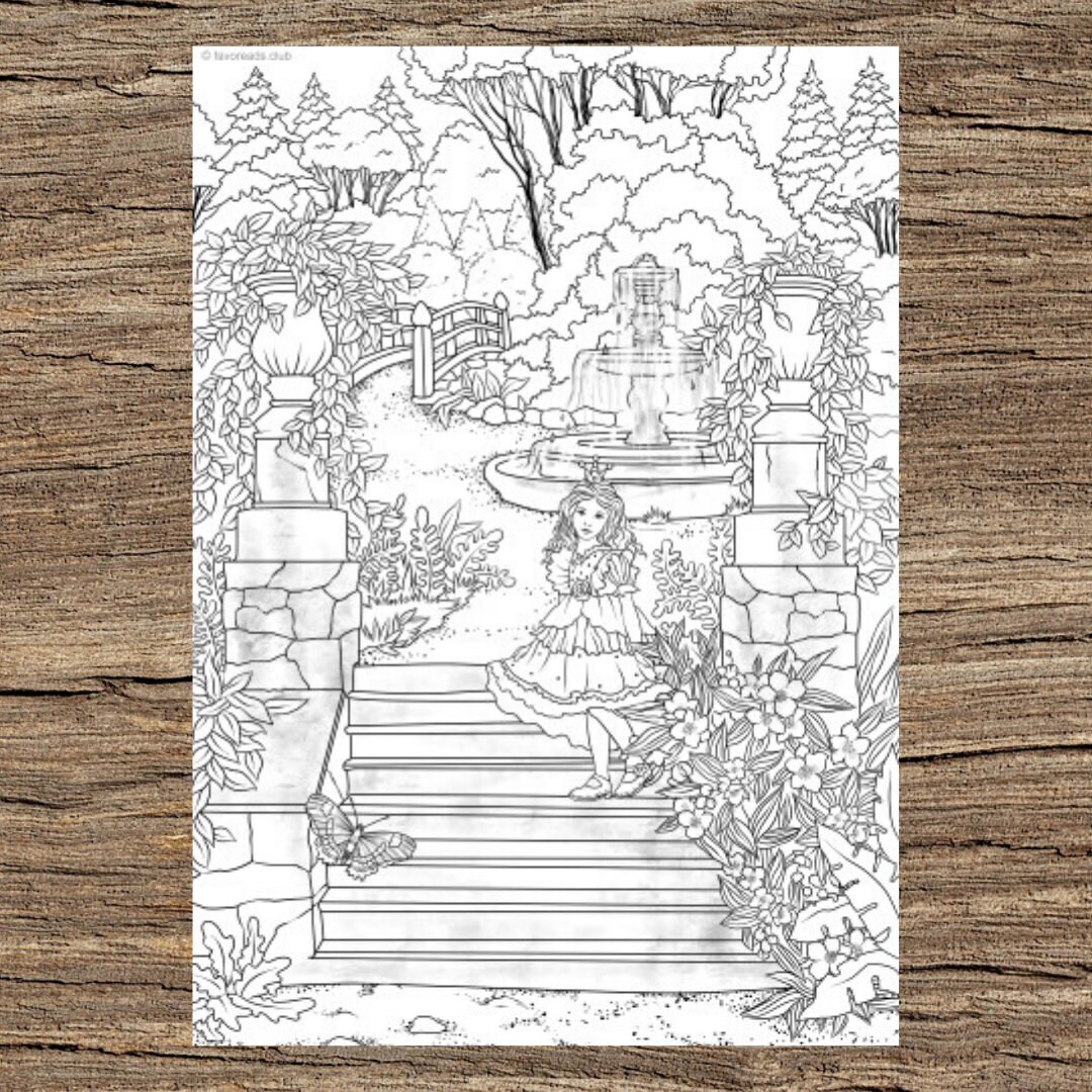 Magic Garden Printable Adult Coloring Page From Favoreads Coloring Book ...