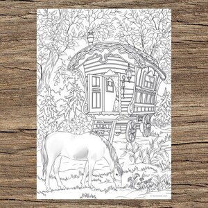 Wagon - Printable Adult Coloring Page From Favoreads (coloring Book ...